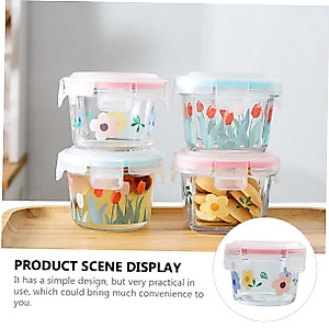 FELTECHELECTR Sealed Glass Box Containers Kitchen Storage Practical Container Durable Container Baby Food Airtight Storage Container Seal Food Container Sealed Food Case Small