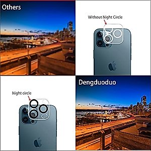 Dengduoduo 【3 Pack】 Tempered Glass Camera Lens Protector for iPhone 12 Pro Max 6.7", Ultra HD, 9H Hardness, Anti-Scratch, Case Friendly, Easy to Install [No Affect on Night Shots]