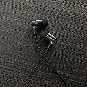 Technics Premium in- Ear Monitors IEM, High-Fidelity Wired in-Ear Earbuds Earphones with Innovative 10mm Driver for Ultra-Low Distortion - EAH-TZ700, Black/Gold