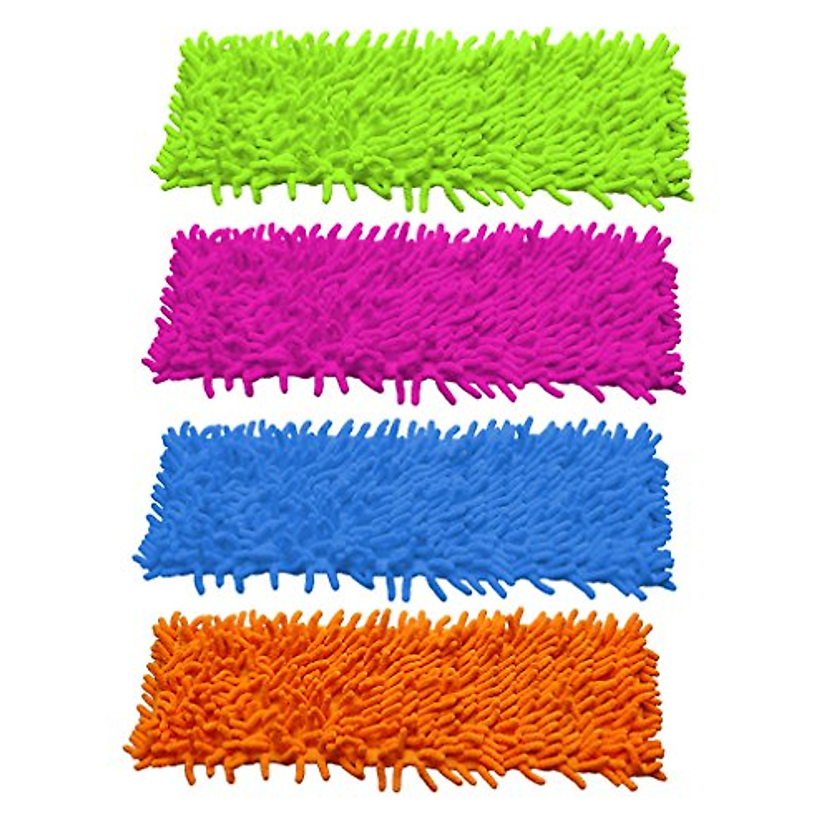 Set of 4 Microfiber Dust Mop Refills with Finger-Like Projections - 14x4 Inches Reusable Mop Pad Refills for Hardwood, Tile, and Laminate Floors