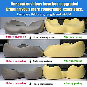 Homuno Office Chair Cushion, Extra Large Memory Foam Seat Cushion for Office Chair Pressure Relief Sciatica & Tailbone Pain Relief for Long Sitting, for Gaming Chair and Car Seat (Grey)