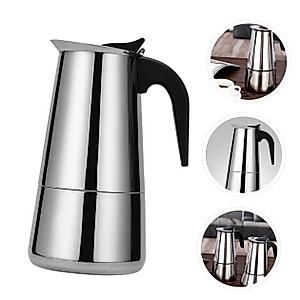 GRIRIW Coffee Pot Espresso Ground Classic Cafe Maker Espresso Machine Eletric Pot Electric Tea Pots Coffee Frother Electric Camping Coffee Maker Mocha Coffee Silver Stainless Steel
