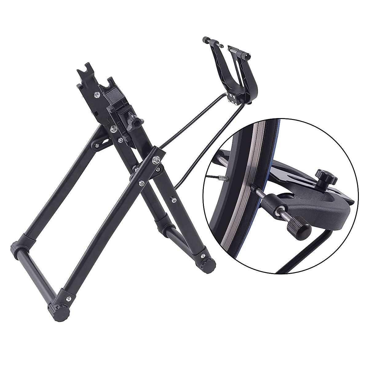 Cross Land Wheel Holder Bicycle Wheel Maintenance Wheel Truing Stand, Bike/Bicycle Tire Truing Stand, Foldable Home Mechanic Truing Stand Suitable for 16" - 29" 700C Wheels, Professional Bicycle Rim