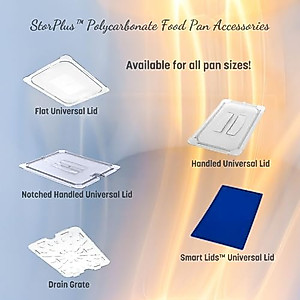 Carlisle FoodService Products Storplus Food Storage Container Food Pan, Chafing Pan for Catering, Buffets, Restaurants, Polycarbonate (Pc), 1/3 Size 6 Inches Deep, Black, (Pack of 6)