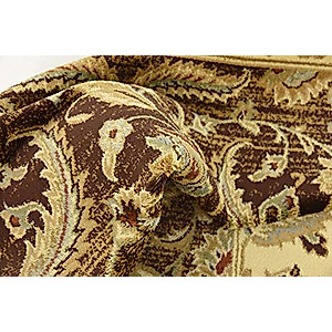 Unique Loom Voyage Collection Traditional Oriental Classic Intricate Floral Design Area Rug, 5 ft x 8 ft, Brown/Gold