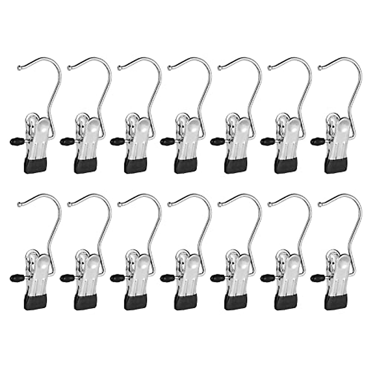 Frezon 15 Pack Boot Hanger Legging Organizer for Closet, Boot Holder, Hanging Clips, Portable Multifunctional Hangers Single Clip Space Saving for Jeans, Hats, Tall Boots, Towels(Black)