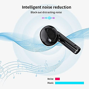Tikgram Bluetooth 5.1 earplug True Wireless Headset 3D Surround Sound Effect Intelligent Touch Automatic Pairing ipx5 Waterproof Built-in Sports Microphone Suitable for Work/Travel/Fitness
