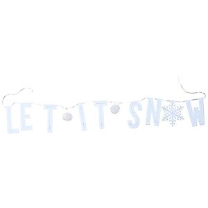 Let It Snow Felt Banner Decoration -5.2", White, 1 Pc.
