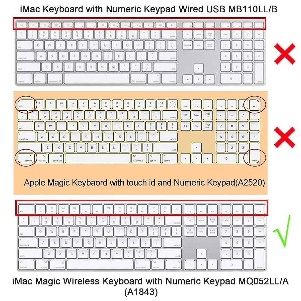 COOSKIN TPU Clear Keyboard Cover Protector for 2017 Released Apple Magic Keyboard with Numeric Keypad US Layout A1843 Keyboard Skin