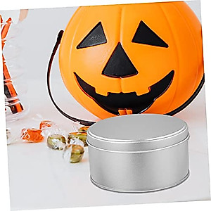 HEMOTON 2pcs Tinplate Box Christmas Crackers Mini Cake Candy Gift Wedding Candy Box Candles Tins Box Tinplate Empty Tins Cookie Tins with Lids Cookie Storage Large Cookie Tins Silver Tea