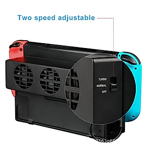 Bewinner Cooling Fan for Nintendo Switch, USB Cooling Fan Base Stand Dock with 3 Cooling Fans Cooler Holder Bracket for Nintendo Switch Game Console, External Cooling Fan