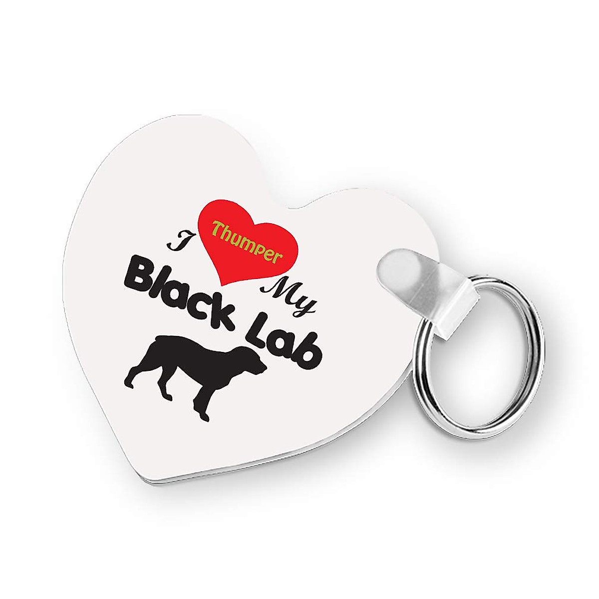 Custom Valentines I Love My Black Lab Adult Metal Double-sided Heart Key Chain