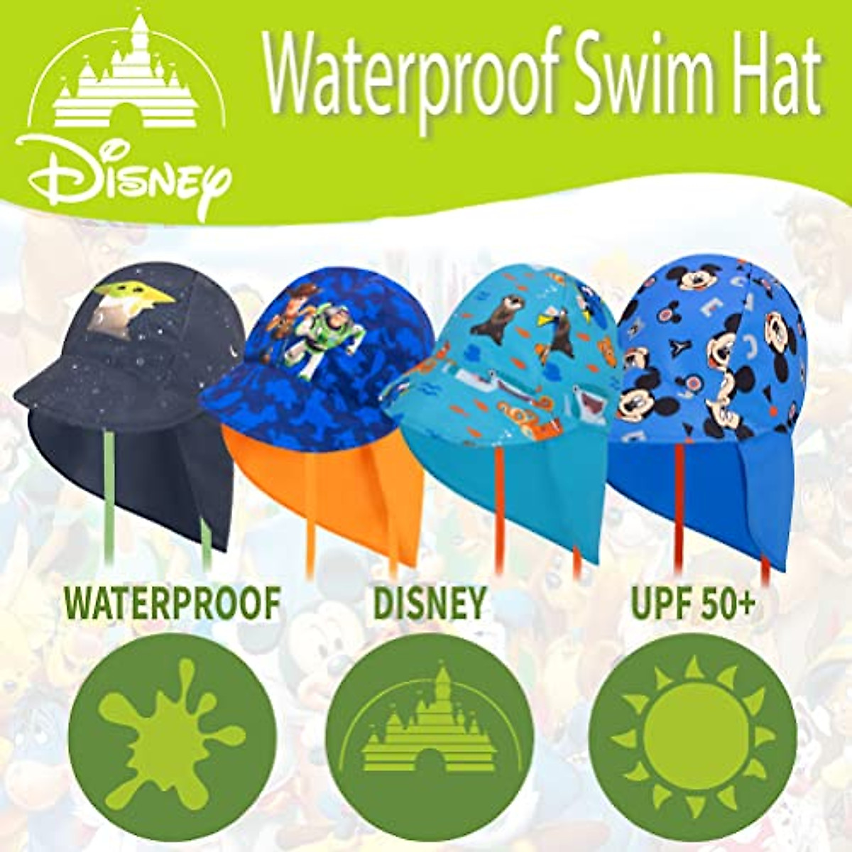Disney Toy Story Beach Hat for Boys, Toy Story 4 Swim Hat for Kids, Baby Hat Toy Story for Boys, Toddler Kids Sun Hat