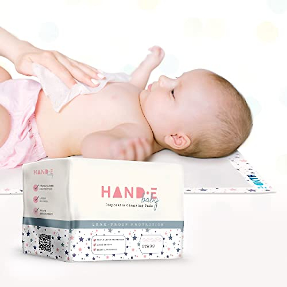 Waterproof Disposable Changing Pads for Baby - Triple Layer Protection Disposable Diaper Changing Pad - Odor Neutralizer Baby Disposable Changing Pad - 50 Star Liners - 17" x 24"