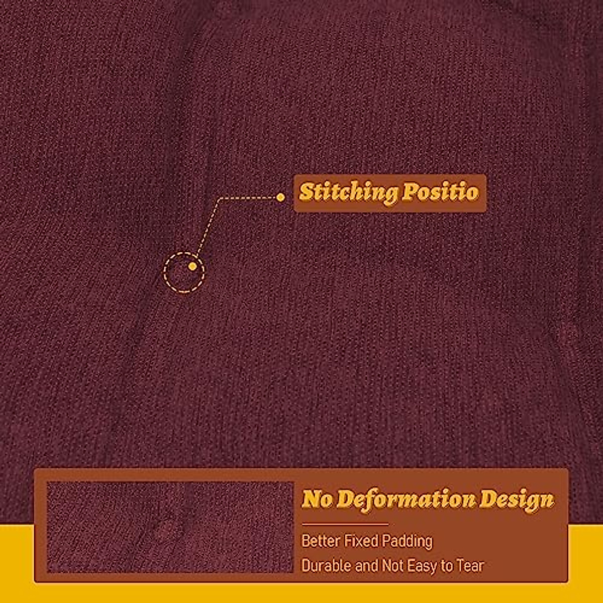 Focuprodu Rocking Chair Cushions.Soft Chair Cushions for Indoor/Outdoor A Variety of Rocking Chairs. Double Non-Slip Design Chair Cushions are Suitable for Patio, Garden. (Plush-Burgundy)