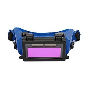 Welding Goggles Auto Darkening - Solar Auto Darkening Eye Mask Welding Goggles Welder Eye Protective Welding Glasses Mask Helmet (Blue)