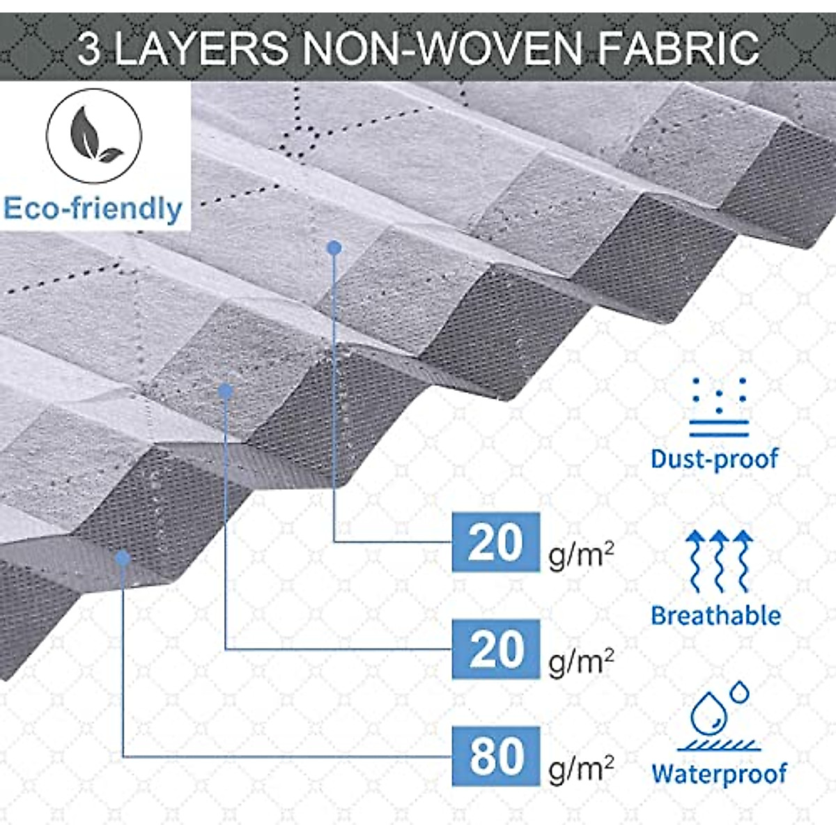 Clothing Organizer, 90L Extra Large Clothes Blanket Storage Bags,Thicker Fabric Closet Organizers and Storage(2 Pcs, 90L, Gray)