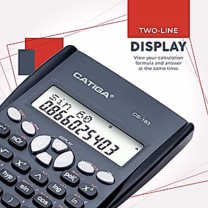 Scientific Calculator 2 Line - for Math (Algebra and Trigonometry), Science, Statistics, Engineering, Physics, Business Class, Over 200 Functions, with Memory and Replay Function