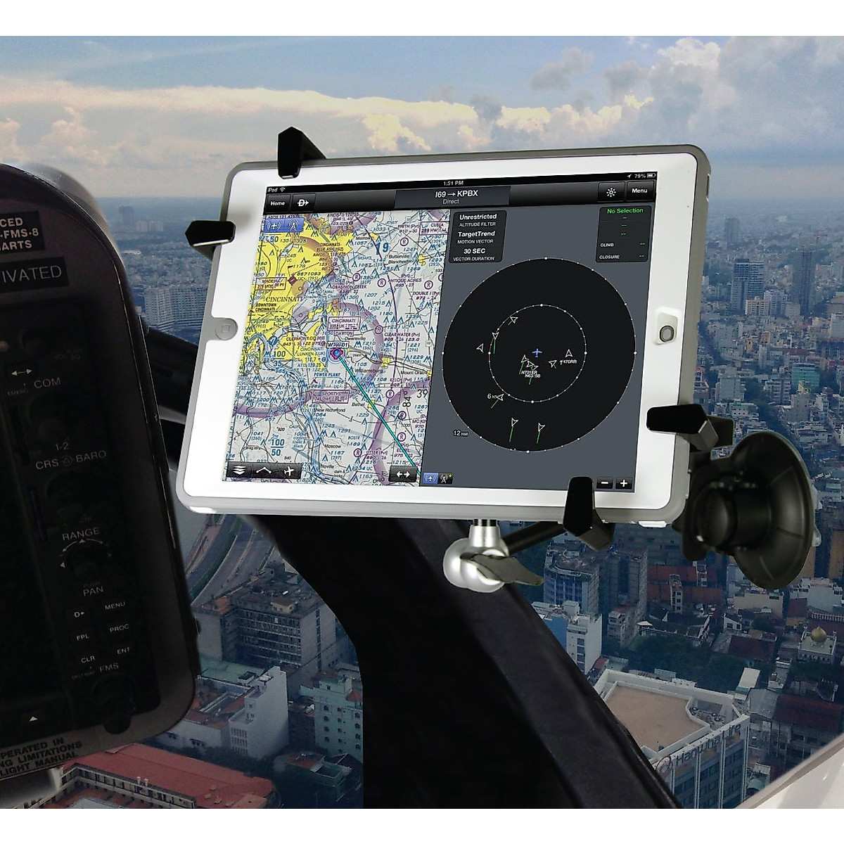 MYGOFLIGHT Flex Suction Cup Articulated Arm Sport Mount and Universal Cradle Kit for Any 7”-11” iPad Mini Air Pro Android Tablet PC for Airplane Car RV Truck Boat Window Mounting