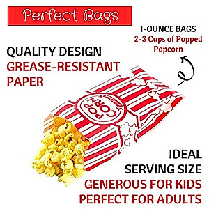 Poppy's Plastic Popcorn Scoop Bundle - 200 Bags and Plastic Popcorn Scooper, Popcorn Machine Accessories for Popcorn Bars, Movie Nights, Concessions
