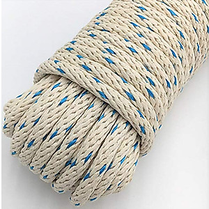 GREAT WHITE BLUTRACE® SASH Cord #10 Made in USA, 5/16" x 100ft. Hank, Cotton Tie Down Camping, Clothesline, Rigging, Crafts, Theatre, Window Replacement Entertainment Spot Cord DIY Home Improvement