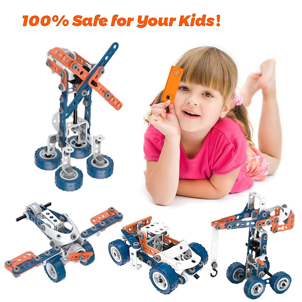 COMIN Educational Toys Building Sets STEM Learning Kit, 12 in 1 Engineering Toys Creative Set 152 Pieces for Boys/Girls/Birthday/Christmas/Holiday Age 5 6 7 8 9+ Years Old