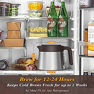 SIMPLETASTE Cold Brew Coffee Maker, 1.8L/61oz, Premium Quality Stainless Steel Pot and Filter, Perfect for Homemade Iced Coffee