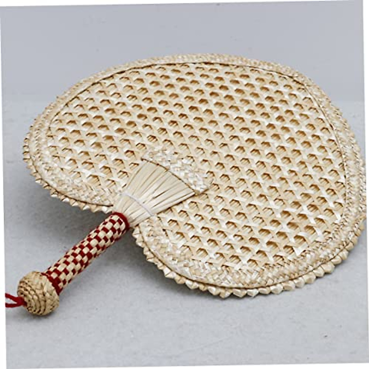 Abaodam 3 Pcs Straw Fan Paper Fans Decoration Japanese Fan Party Fan Woven Handheld Fan Vintage Home Decor Hand Rocker Fan African Decor Seagrass Rattan Fan Heart-Shaped Travel Polyester