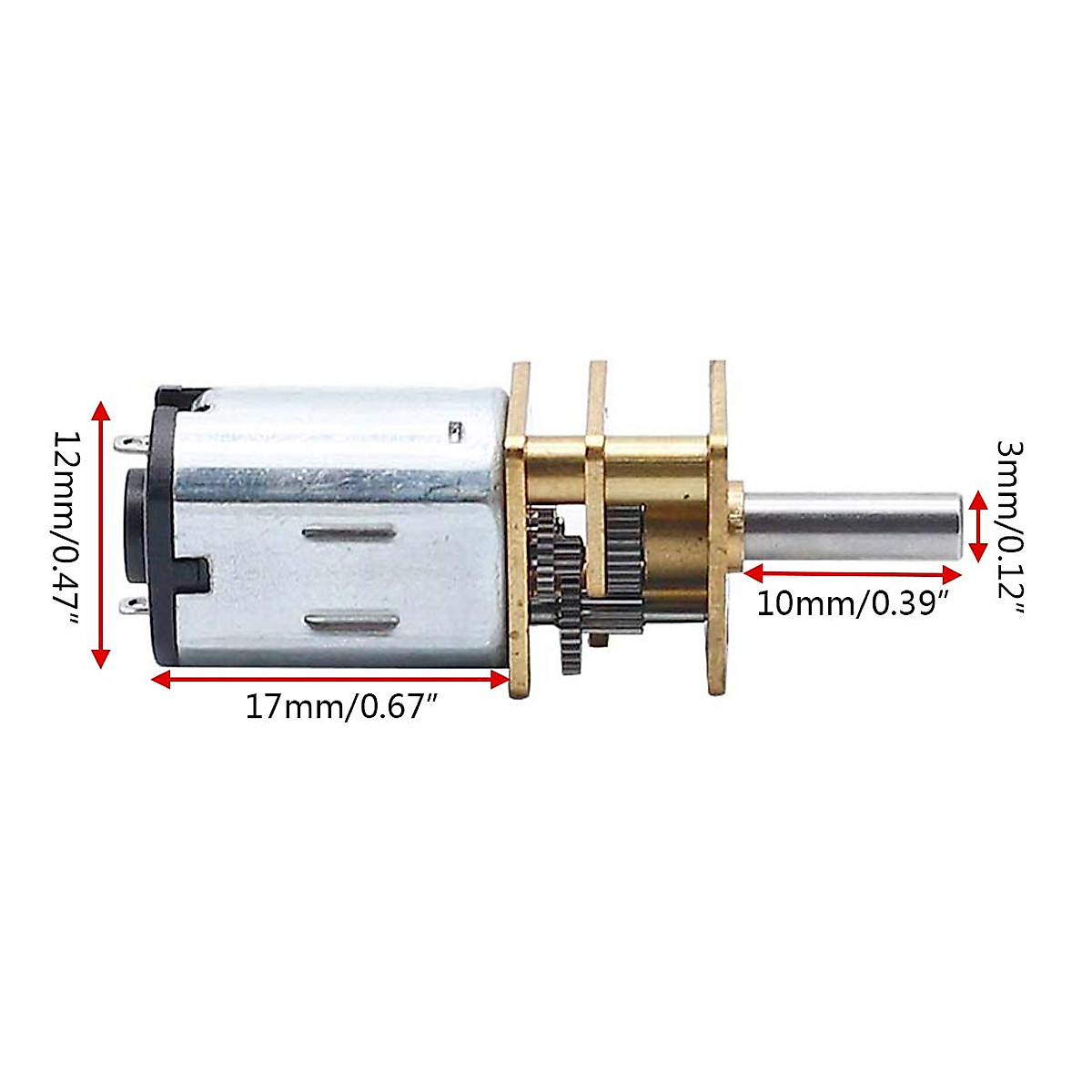 Augiimor 2PCS DC 6V 500RPM Speed Reduction Motor N20 3mm Shaft Mini Metal Gearwheel Gear Motor with Full Metal Gearbox Micro Motor