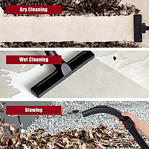 COSTWAY 3-in-1 Wet/Dry Vacuum Cleaner with Blower, 9-Gallon 6 Peak HP Vacuum with Stainless Tank, Flexible Wheels, Portable Shop Vacuum Cleaner for Workshop, Car, Garage, Home, 1200W