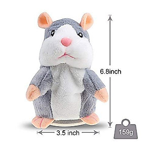 Talking Hamster Plush Toy Repeat What You Say, Talking Stuffed Animal Talk Back Hamster Toy for Kids, Talking Repeating Record Interactive Hamster Toy for Birthday Funny Gift Kids Early Learning