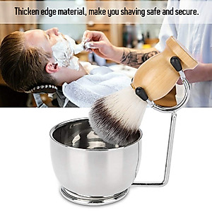 Sonew Beard Shaving Set, Professional Atainless Steel Bowl Holder Brush Shaving Tool Mustache for Men