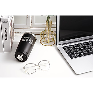 Funny Christmas Gifts Coffee Mug Tumbler with Middle Finger on the Bottom for Men and Women - White Elephant Gifts for Adults - Christmas Gifts Unique Holiday and Birthday Gag Gifts, 20oz Black