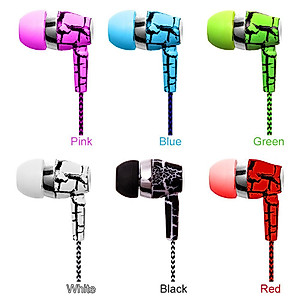 Design Nylon Braided Crack Earphone Cloth Rope Earpieces Stereo Bass MP3 Music Headset with Microphone for Cellphone MP3 MP4 (Black)