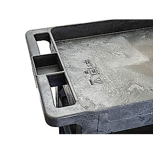 550lb Capacity Heavy Duty Plastic Utility Cart 34-1/2" L x 16-3/4" W with Handle 3 Shelves Pake Handling Tools