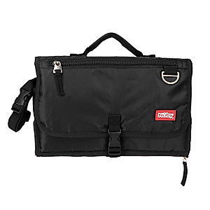 Nuby Portable Baby Changing Pad Station by Dr. Talbot's, Quick Wipe Clean Changing Mat with Built-in Pillow, Classic Black