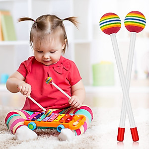 12 Pcs Lollipop Drum Mallet Sticks Round Rainbow Hammer Percussion Sticks Plastic Drumsticks for Kids Child Mallet Musical Toy Mallet Hand Foam Hammer Toy for Adults Musical Instrument Accessories