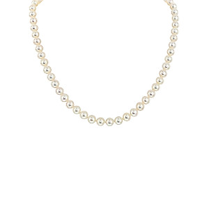 .925 Sterling Silver AAAA White Freshwater Cultured Pearl Silk-Knotted 18" Princess-Length Strand Necklace - Choice of Pearl Size (3.0-3.5mm)