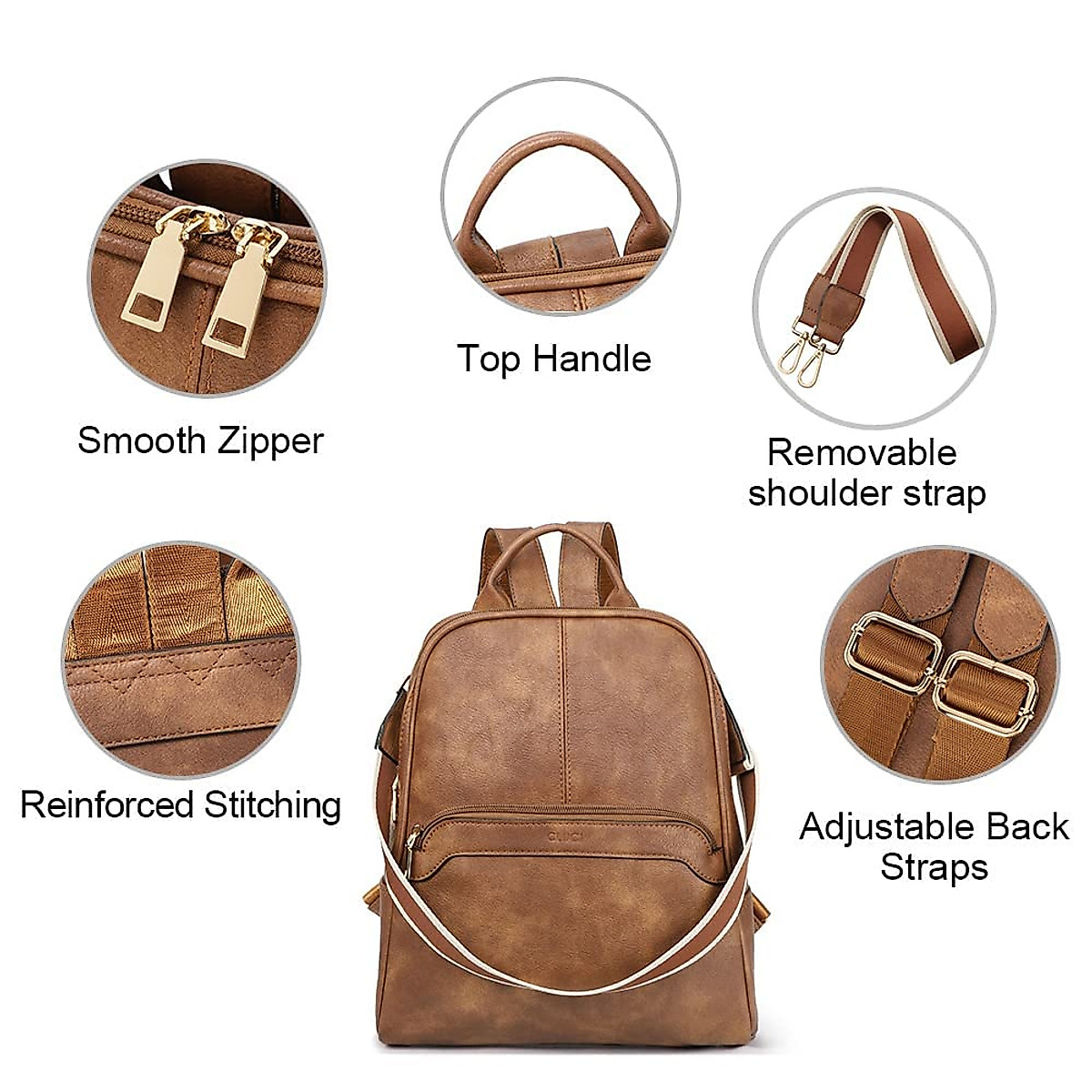 CLUCI Womens Backpack Purse Small Sling Bag for Women