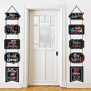 Classroom Decoration Motivational Banner Poster Inspirational Cards Motivation Porch Sign Positive Sayings Accents Cutouts for Students Teacher Educational Bulletin Board Office Home School Nursery