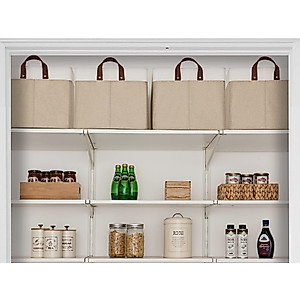 StorageWorks 45L Extra Large Fabric Storage Bins and Fabric Storage Box with PU Handles