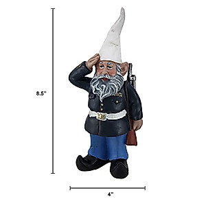 8 inch Dress Blues Bill Saluting U.S. Marine Military Garden and Shelf Gnome Statue Patriotic Decor