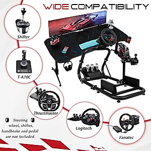 Marada Racing Sim Cockpit Stand 50mm Large Round Tube Fit for Logitech G27 G923 G920,Fanatec,Thrustmaster, Racing Simulator Cockpit, Seat,Streering Wheel,Pedal,Handbrake Not Included