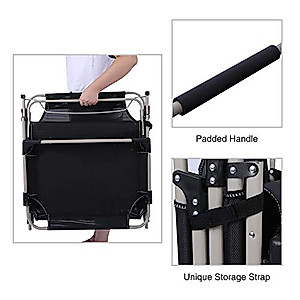 REDCAMP Oversized Fold Up Camping Cots for Adults Most Comfortable, Adjustable 4 Position Reclining Outdoor Lounge Chairs for Outside Patio Indoor Sleeping, Black