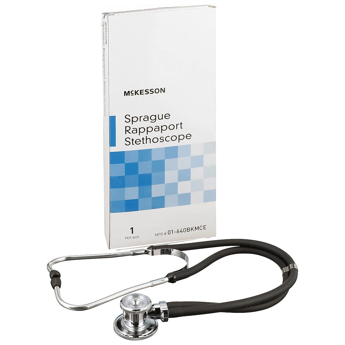McKesson Sprague Rappaport Stethoscope, Double-Sided Chestpiece, Black, 16 in, 1 Count
