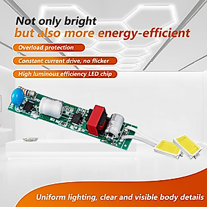 TOGJNDLL 𝑵𝒆𝒘 Hexagonal Garage Lights, Thickened Aluminum 3 Hexagonal Grid with Rectangular Frame, High Brightness 120W 14400LM 110V, for Garages, Shops, Basements, Car Beauty Shops, 3-Yr Warranty