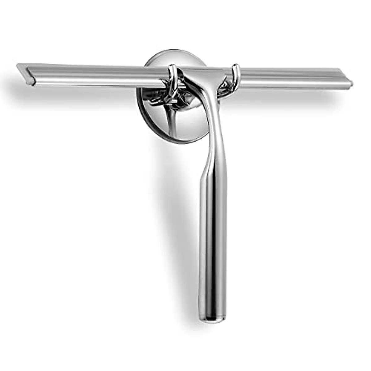 Shower Squeegee with Suction Storage Hook, 10 Inch Squeegee for Shower Glass Door