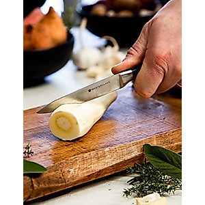 MasterClass All Purpose Small Kitchen Knife with EdgeKeeper Knife Sharpener Sheath, Stainless Steel, 11 cm