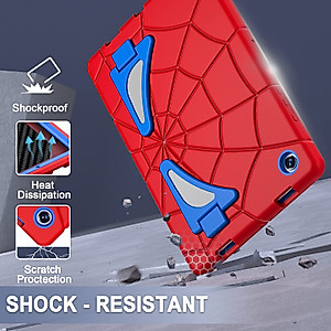 Auizotl Case for Samsung Galaxy Tab A8 10.5 Case for Galaxy Tab A8 Case with Kickstand 3 Layer Rugged Military Grade Shockproof 10.5 inch Cover (SM-X200/X205/X207), Red Blue