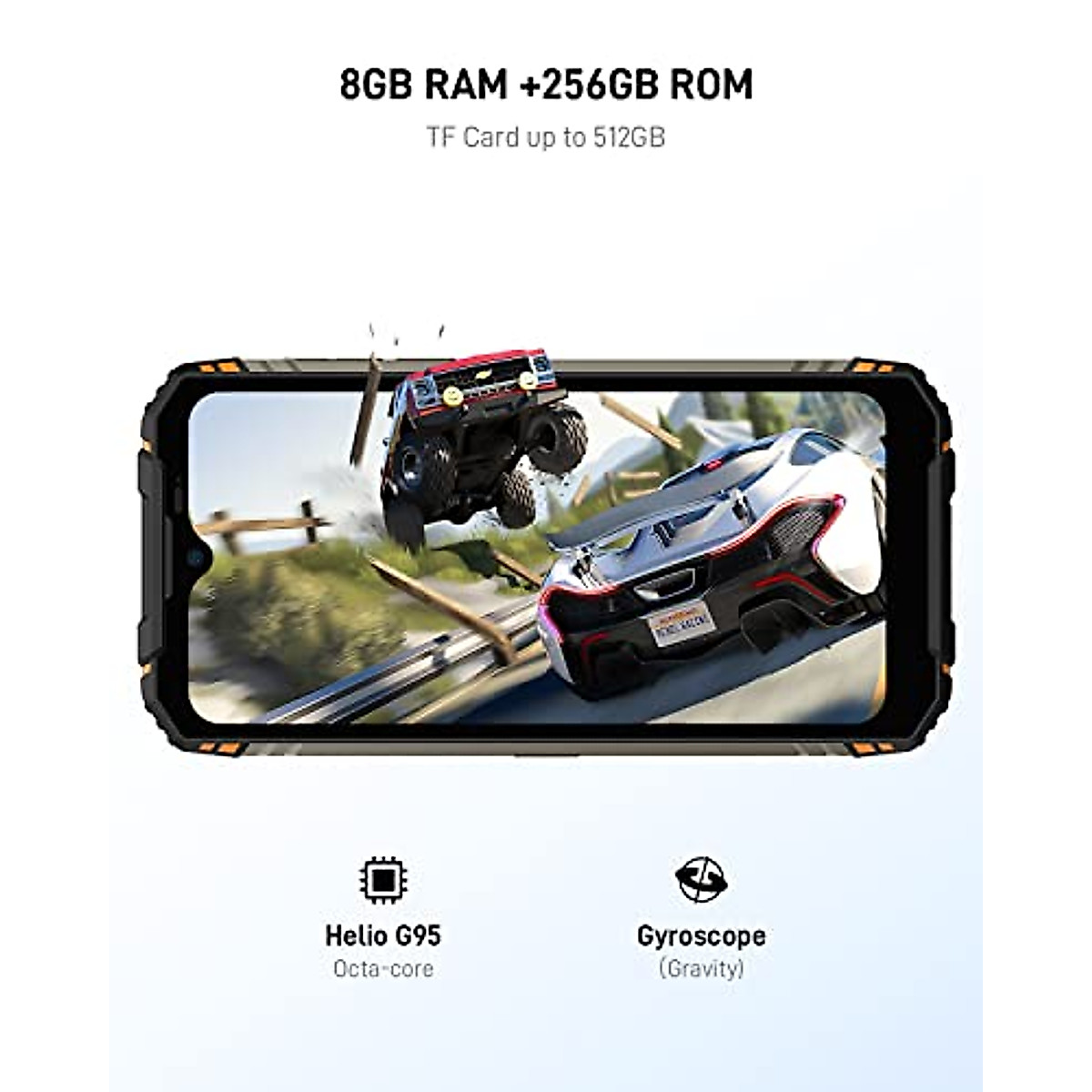 DOOGEE Rugged Smartphone(2022), S96 GT 6.3" 8GB+256GB Waterdrop Screen Rugged Phone Unlocked, Android 12 Phone, Night Vision, 48MP Quad Camera, IP68 Waterproof Ourdoor Cell Phone, NFC, OTG, Dual 4G